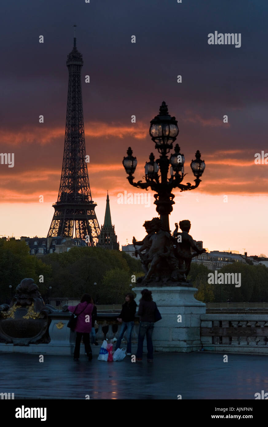 Eiffel Tower from the Alexander III Bridge Paris France Stock Photo - Alamy