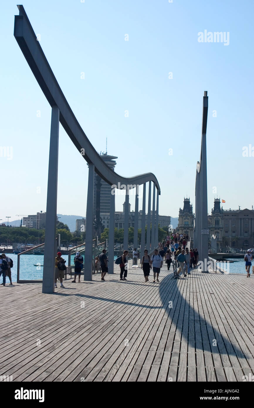 Bridge at Port Vell Barcelona Spain 2005 Stock Photo - Alamy