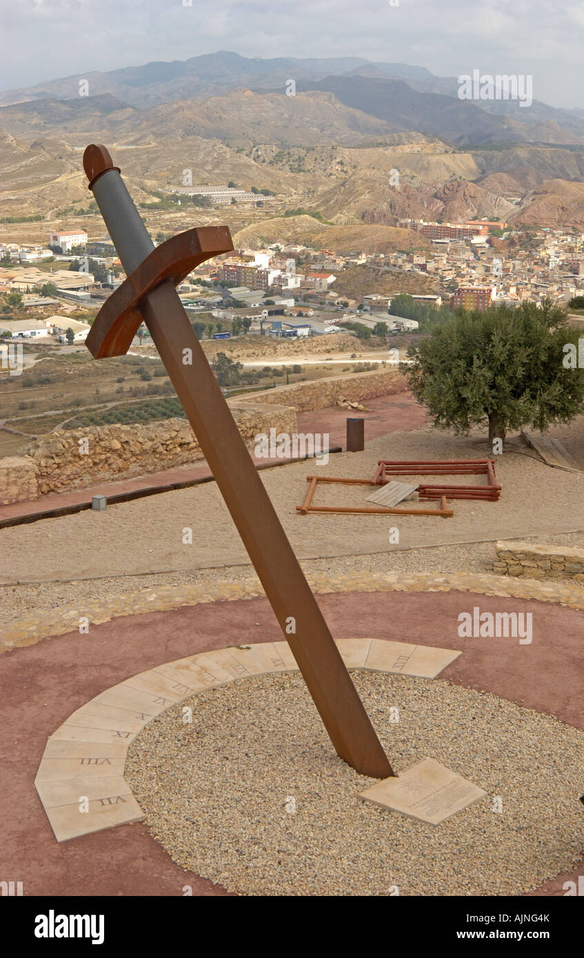 Over sized Sundial Lorca Castle in the Town of Lorca,in the Region of ...