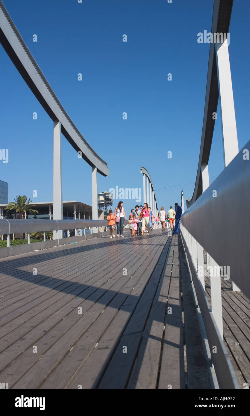 Bridge at Port Vell Barcelona Spain 2005 Stock Photo - Alamy