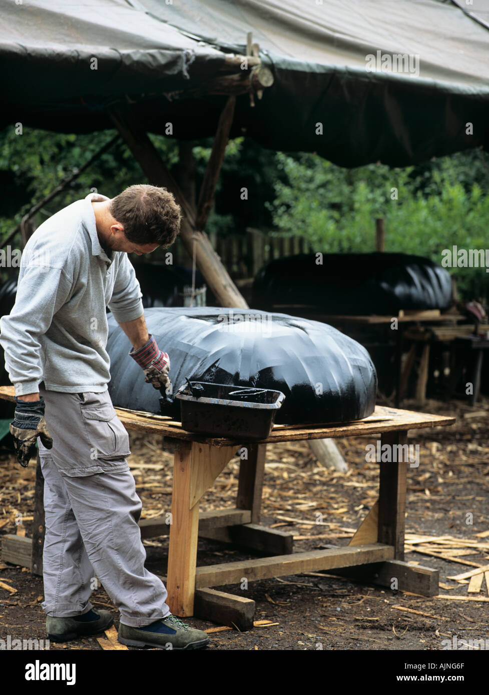 Coracle building cotton calico material hi-res stock photography and ...