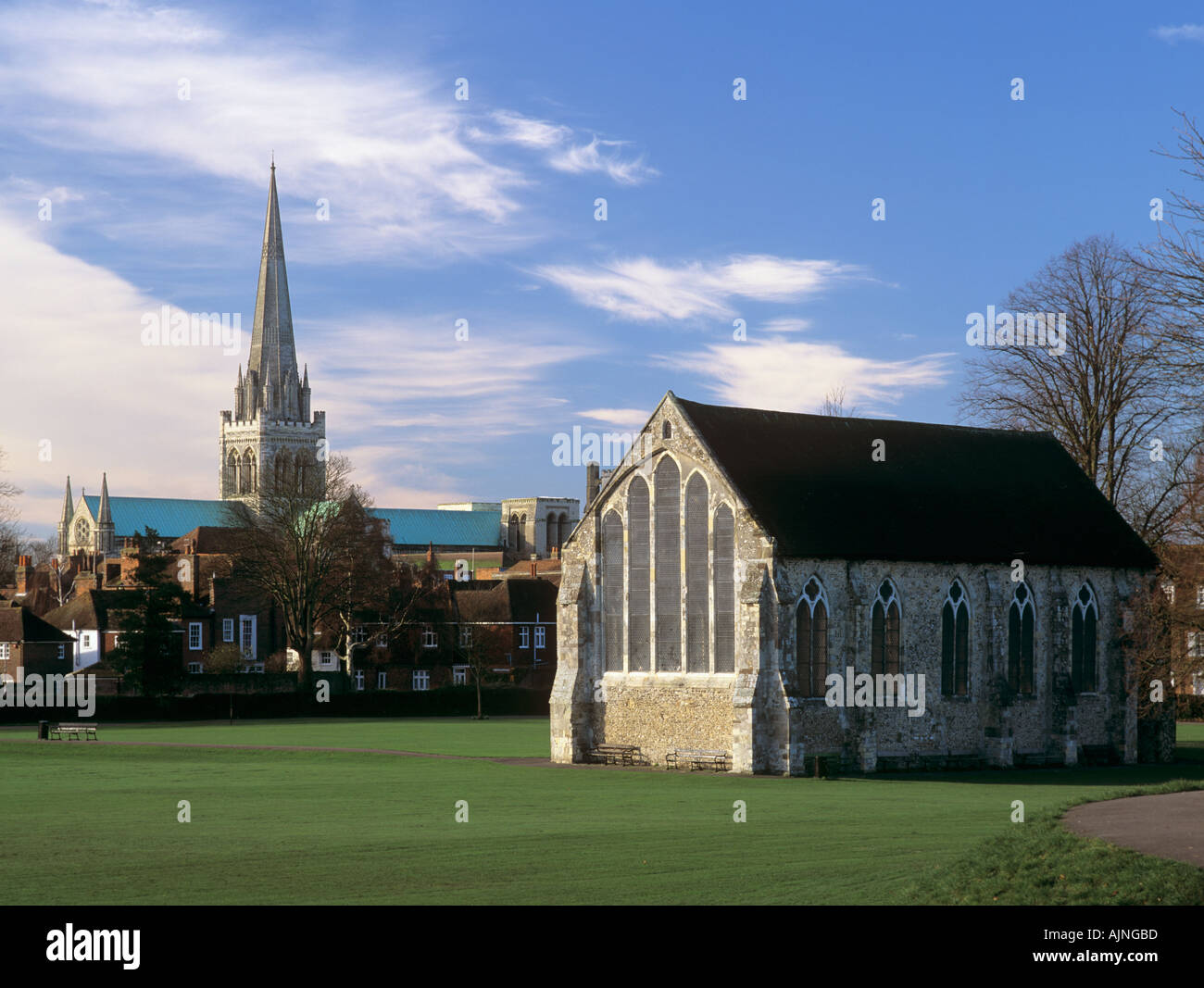 CHICHESTER CITY and GREY FRIARS CHOIR BUILDING circa 1269 in Priory ...