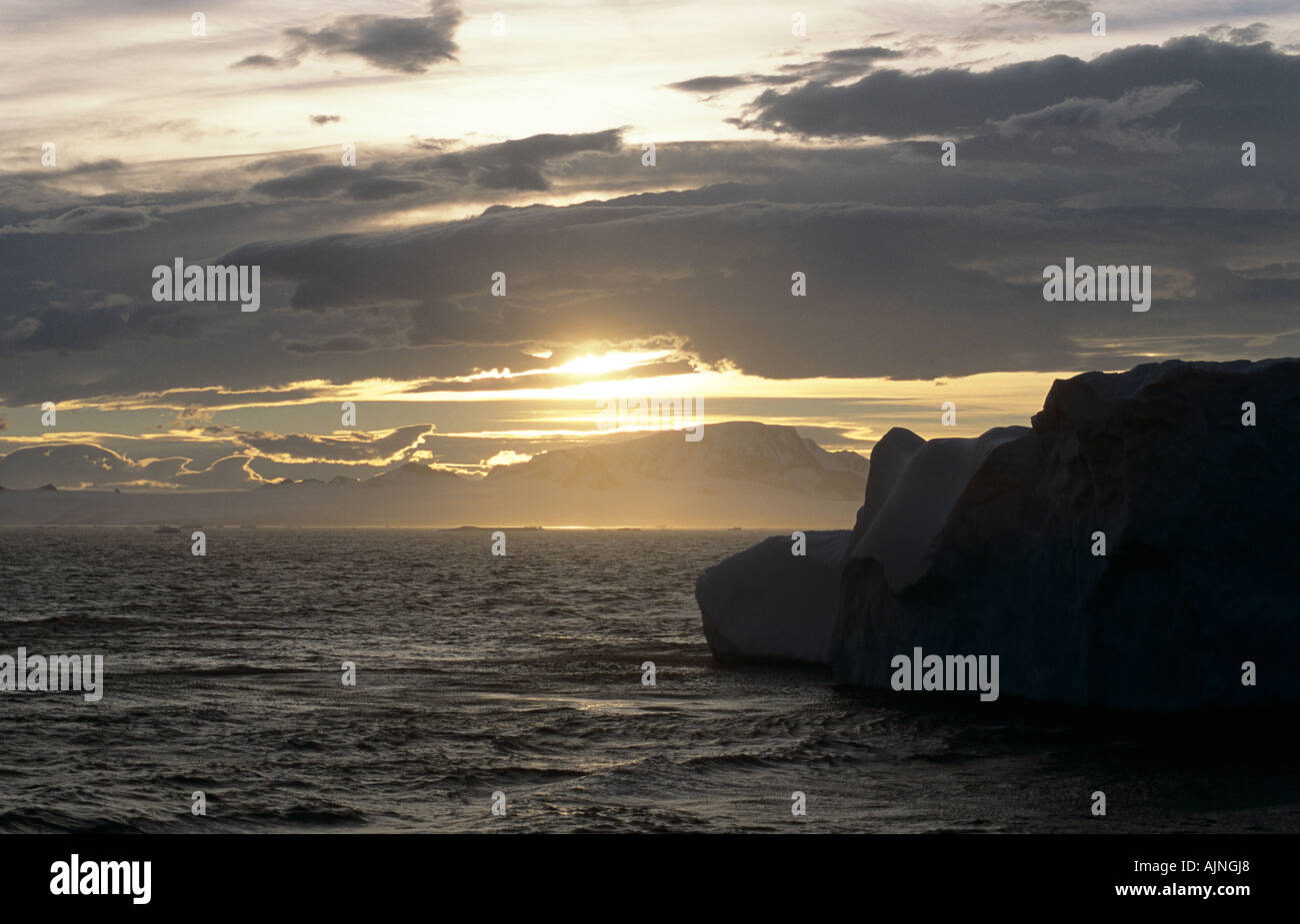 Silhouette iceberg sunset antarctica hi-res stock photography and ...