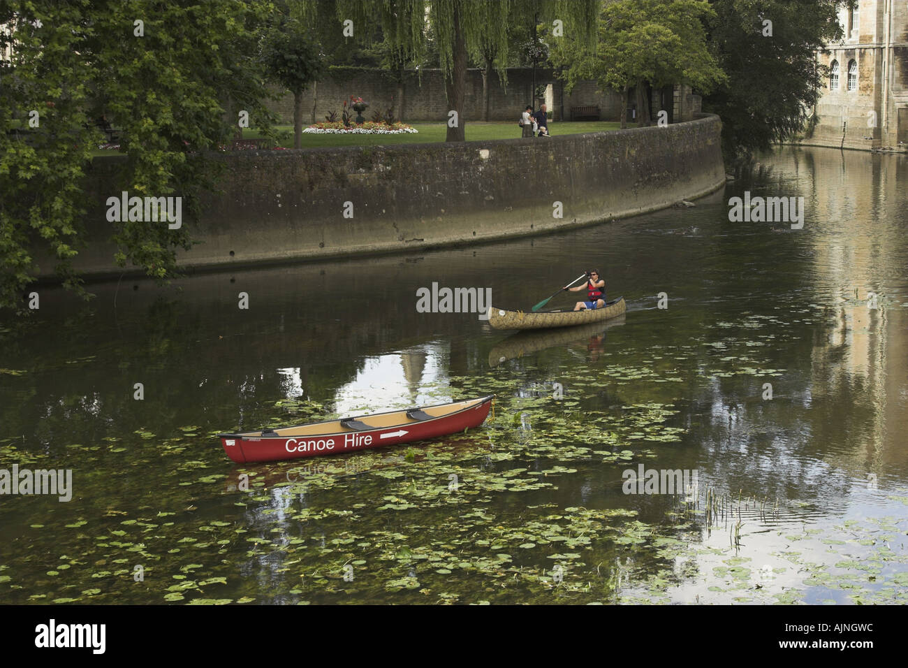 Canoeing on the River Avon at Bradford on Avon, Wiltshire, England, UK ...