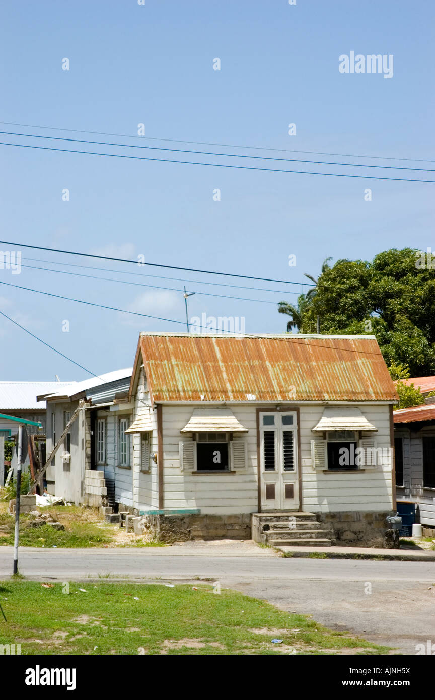 Historic chattel house on the Caribbean island of Barbados Stock Photo ...