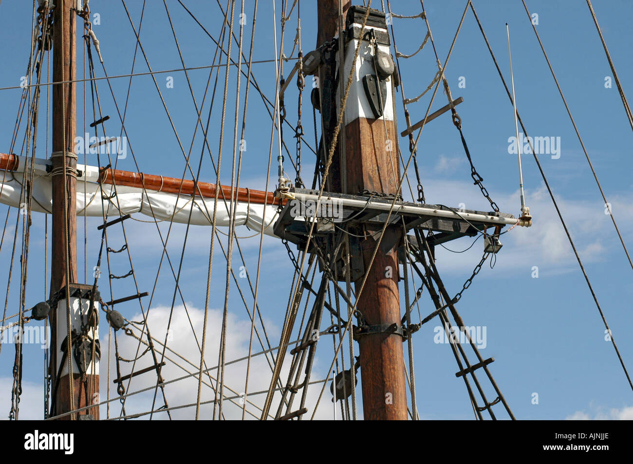 Masts and rigging Stock Photo - Alamy