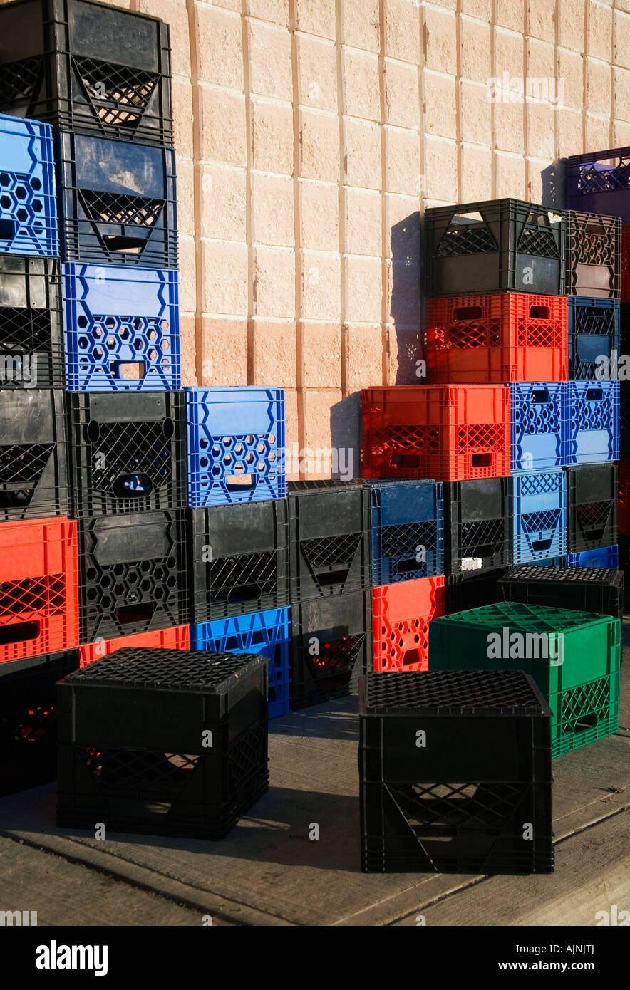 Crates on the floor Stock Photo - Alamy