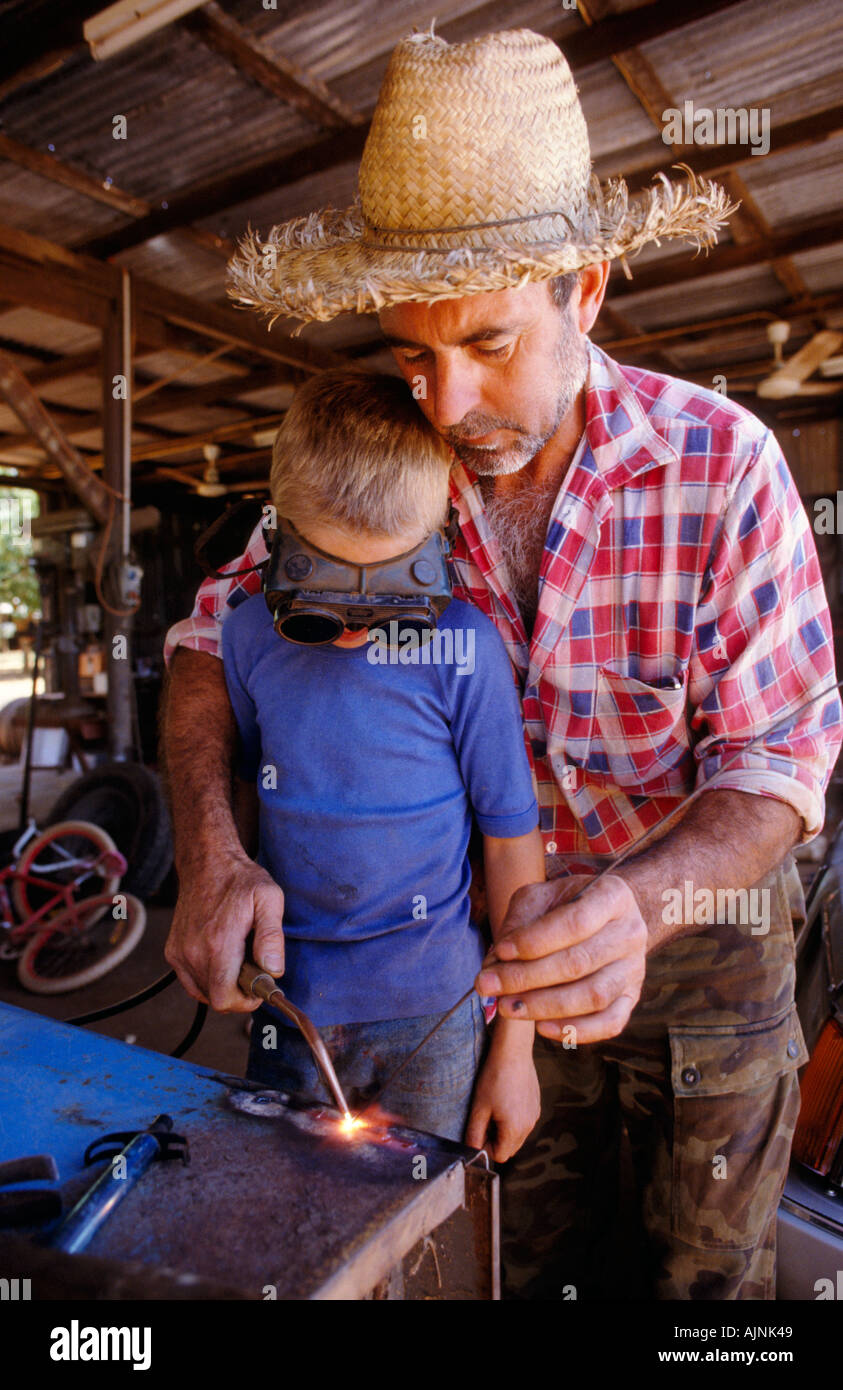 Welding practise with father Roper River Region Northern Territory ...