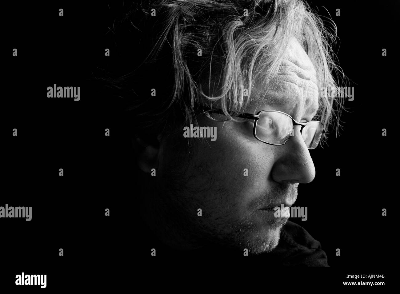 Sideways head Black and White Stock Photos & Images - Alamy