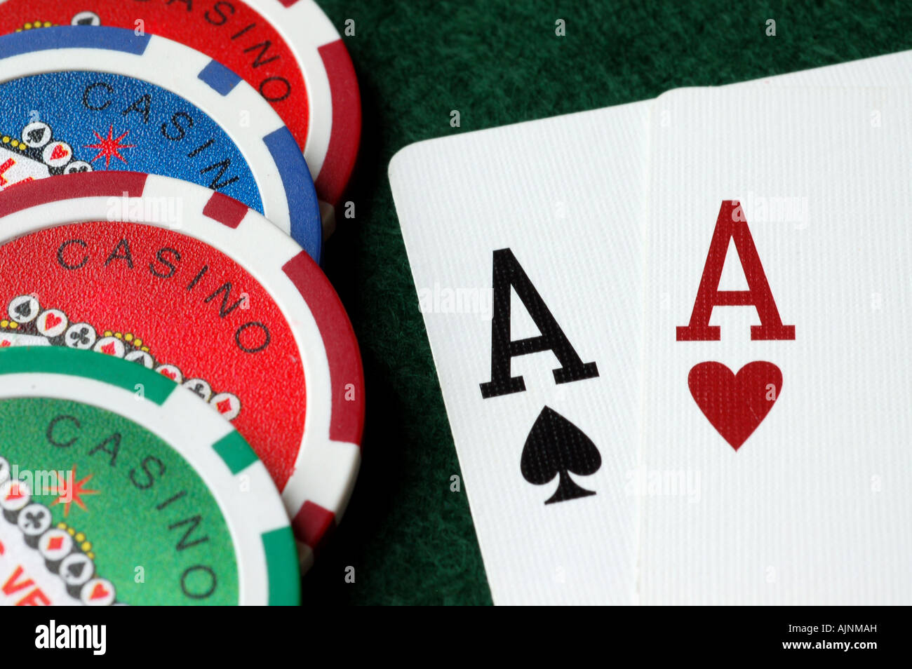Pair aces in hand on hi-res stock photography and images - Alamy