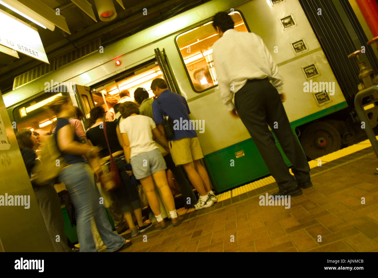 People entering a subway train Stock Photo - Alamy