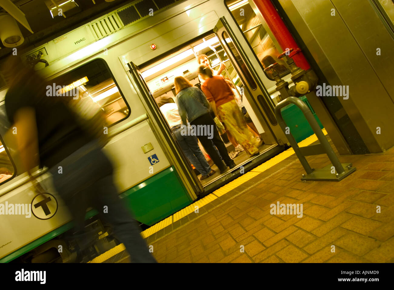 People entering a subway train Stock Photo - Alamy