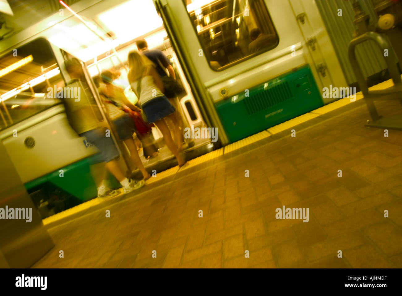 People entering a subway train Stock Photo - Alamy