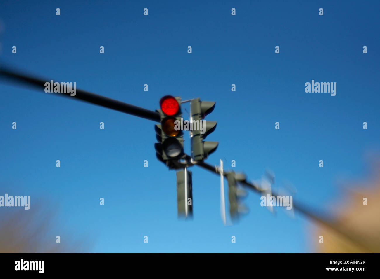 Red Traffic light in the United States Stock Photo - Alamy
