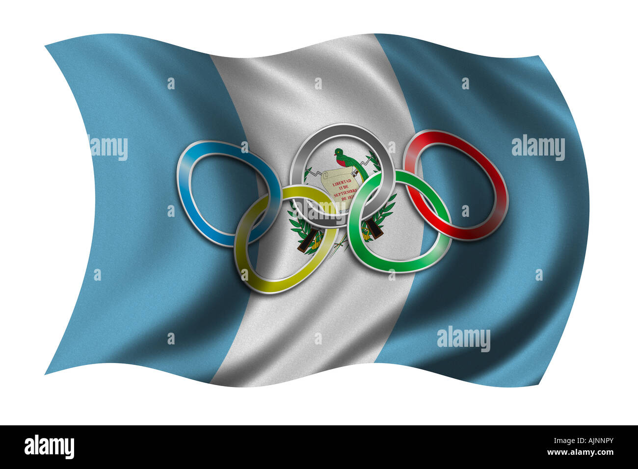 Flag of Guatemala with olympic symbol Stock Photo - Alamy