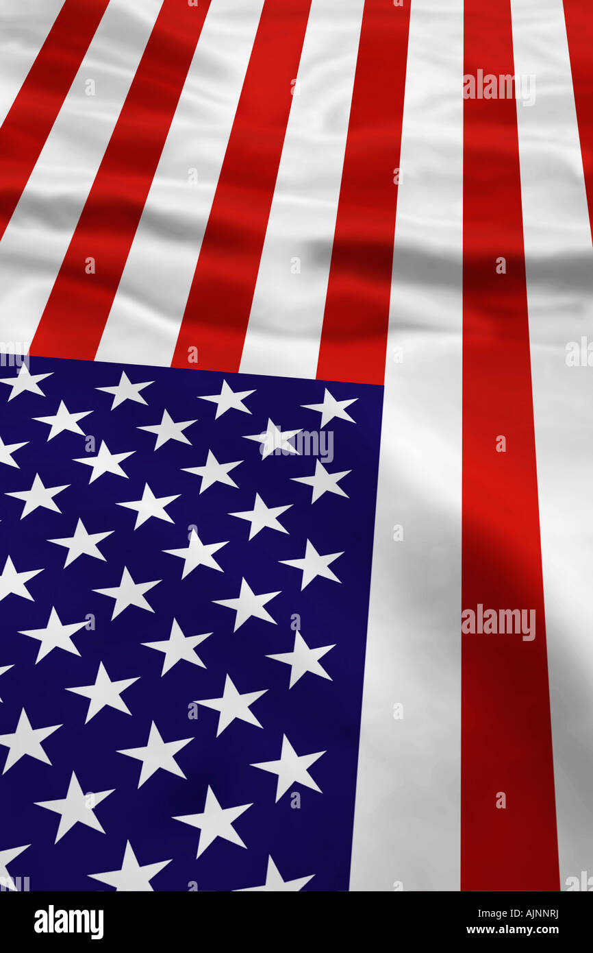 American flag rippling illustration. National flag of the United states ...