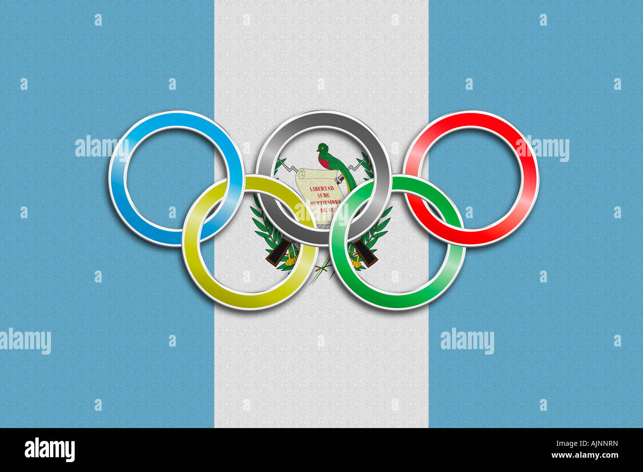 Flag of Guatemala with olympic symbol Stock Photo - Alamy