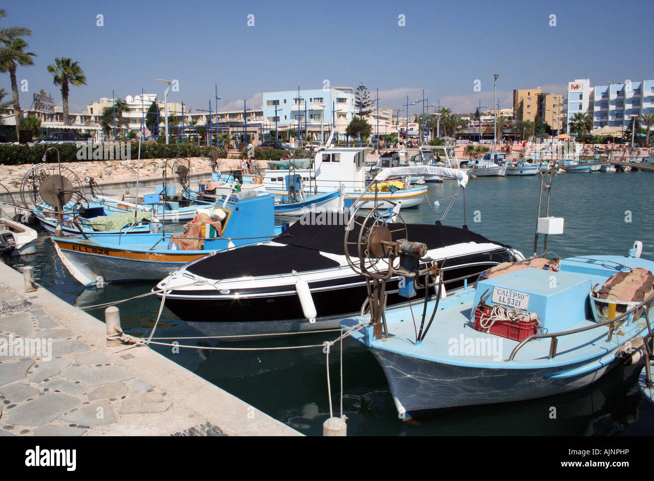 Mediterranean ships boats harbour ayia napa cyprus travel tourism hi ...