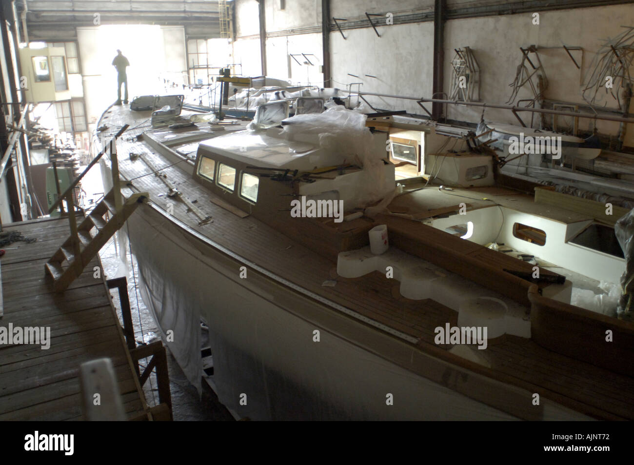 Custom yacht under construction in Gdansk Poland Stock Photo - Alamy