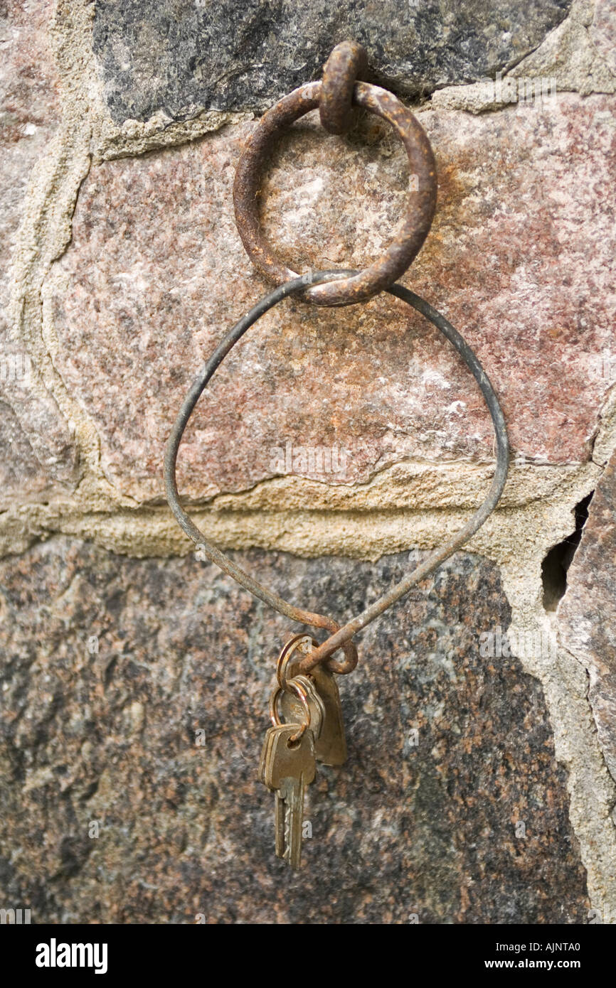 Keys Hanging On Stone Wall High Resolution Stock Photography and Images ...
