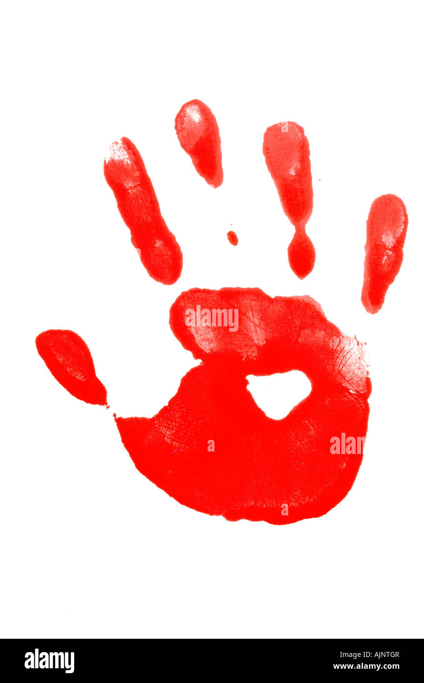 Hand print red right Stock Photo - Alamy