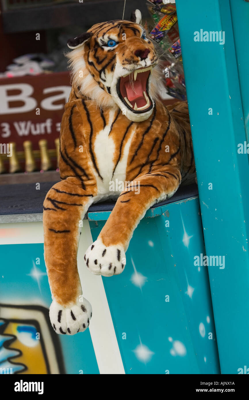 Tiger shaped stuffed toy on a counter Stock Photo - Alamy