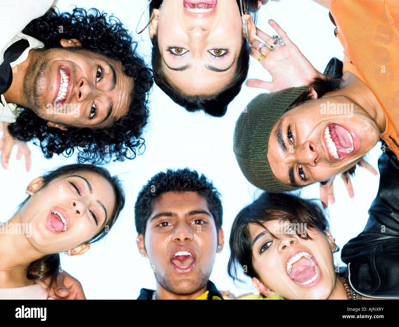 A group of friends in huddle, Portrait Stock Photo - Alamy