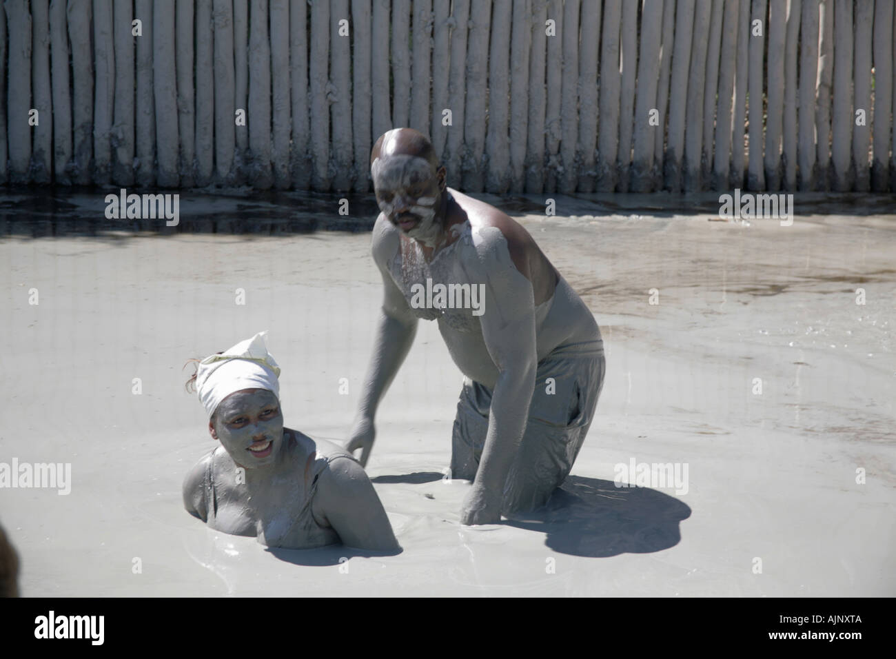 Stock photograph of tourists in a mud bath at Dalyan Turkey Stock Photo ...