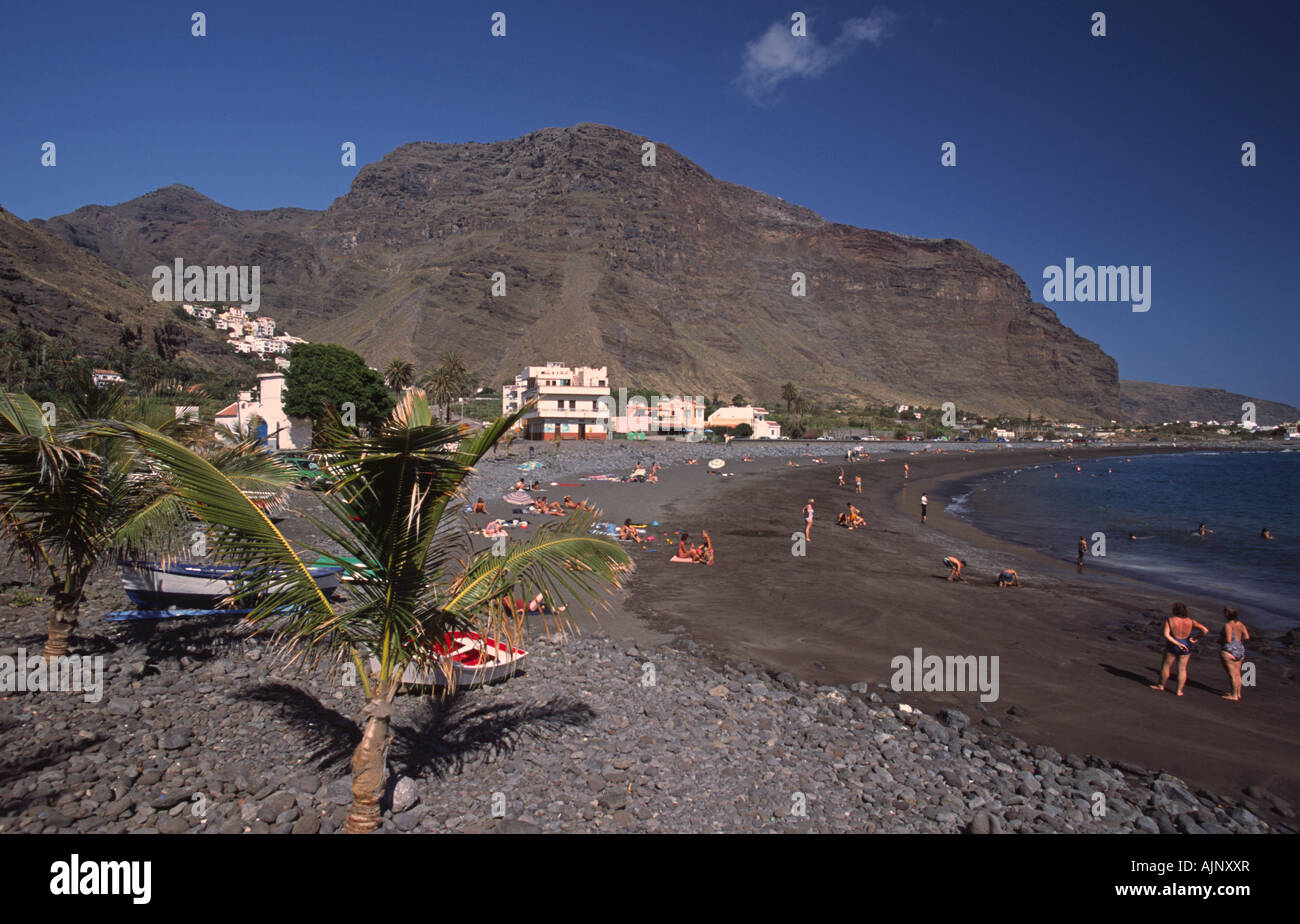 The beach in La Playa Valle Gran Rey La Gomera Canary Islands Spain ...