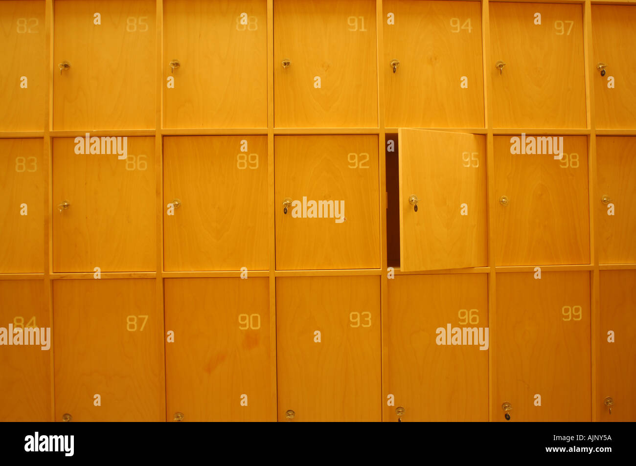 An open locker in a cloakroom at the Museum of Modern Art in Stockholm ...