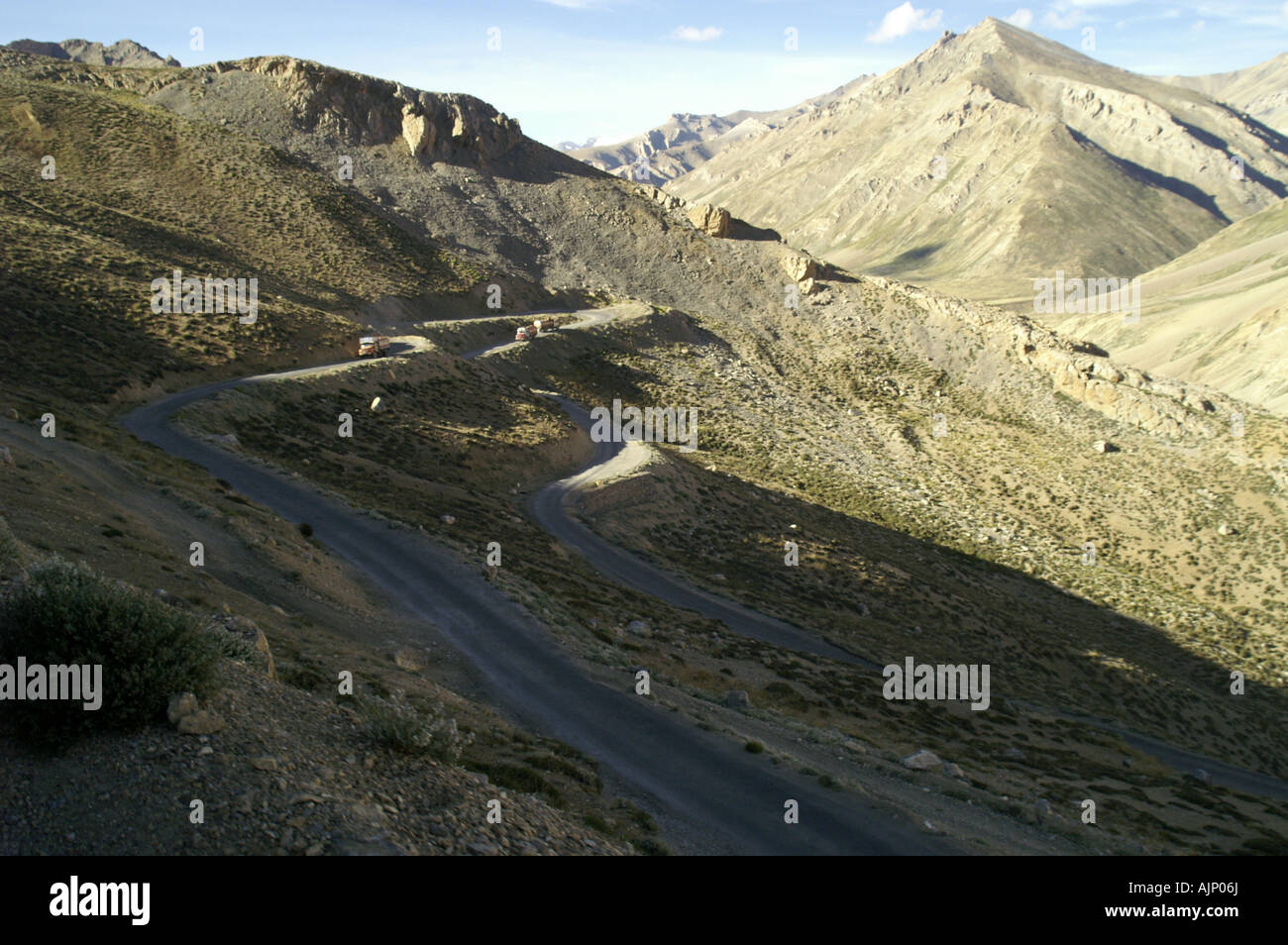 Zanskar valley Indian Himalaya Ladakh region mountains summer blue sky ...