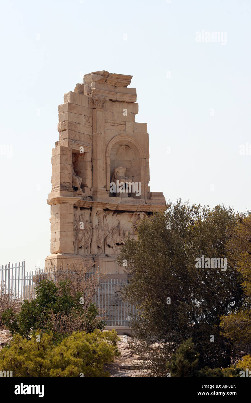 Philopappos Monument detail southwest of the Acropolis is the tomb of ...