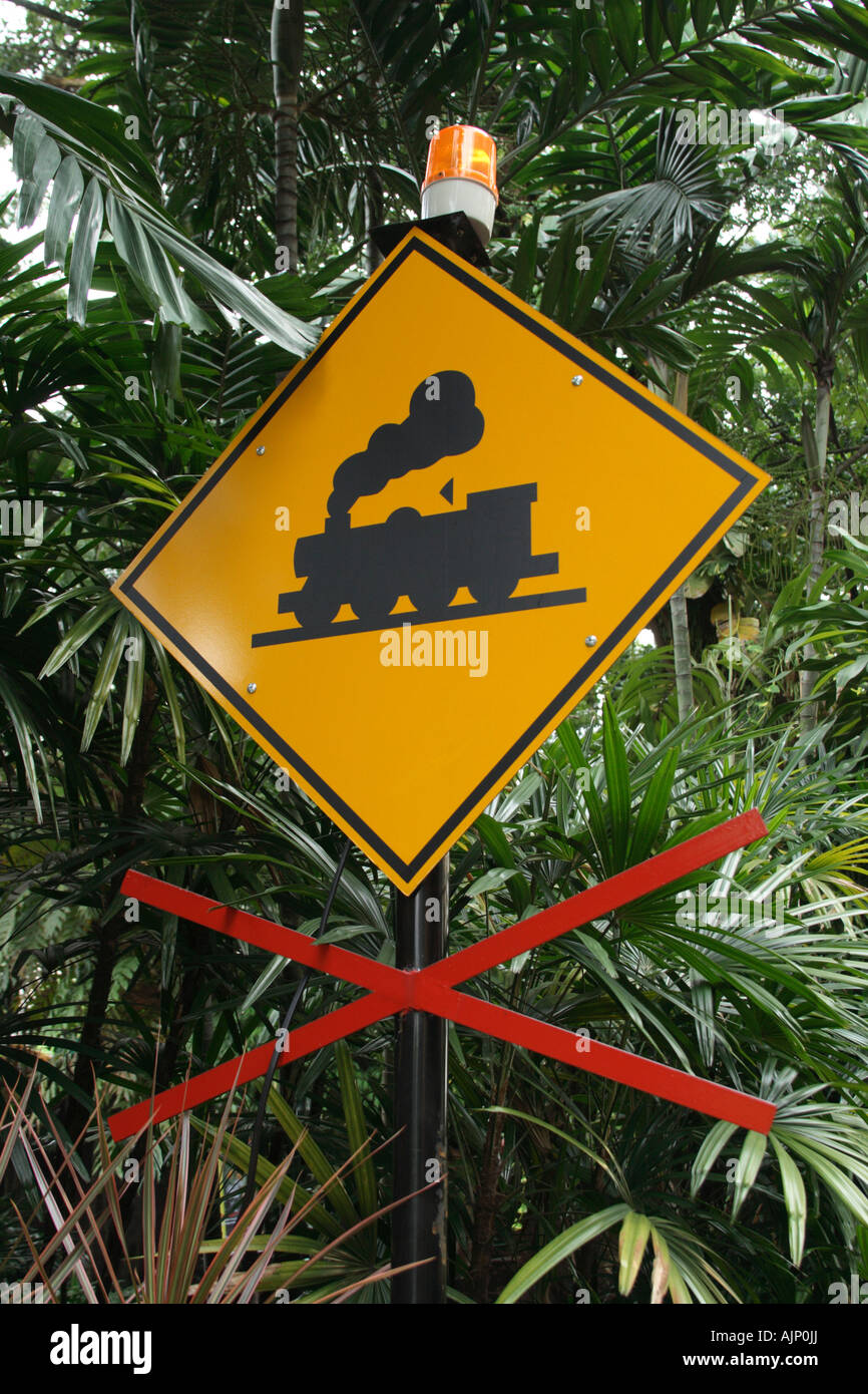 train crossing signboard Stock Photo - Alamy