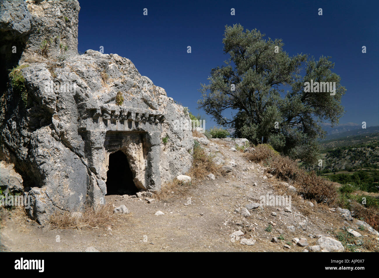 Lycian cliff tombs fethiye Tlos Turkey Stock Photo - Alamy