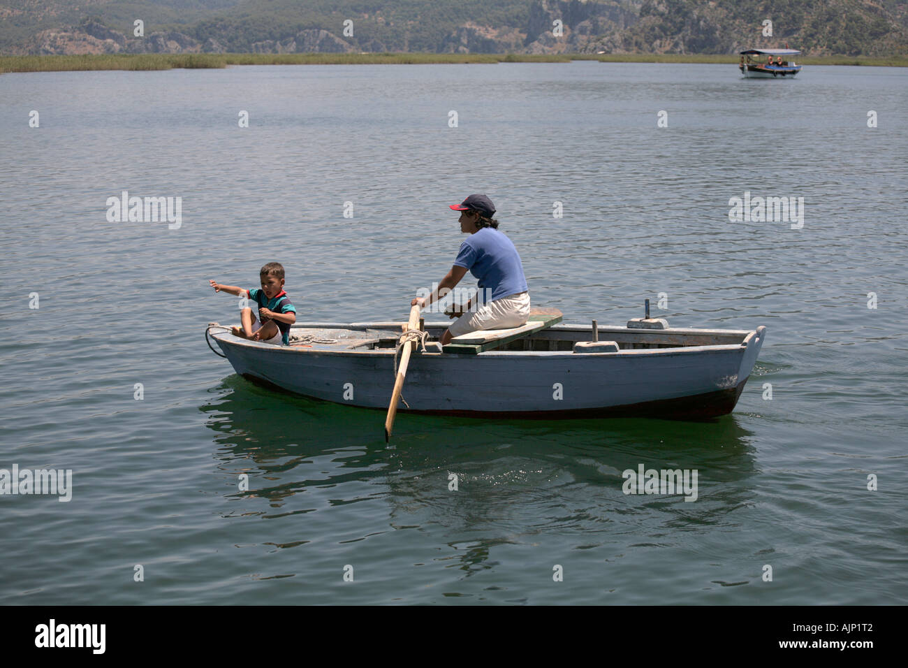 Stock photograph of rowing boat Dalyan River Stock Photo - Alamy