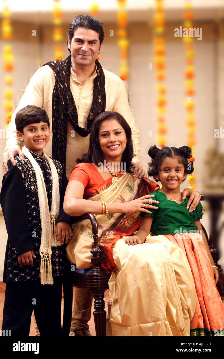 Portrait of a two generation family Stock Photo - Alamy