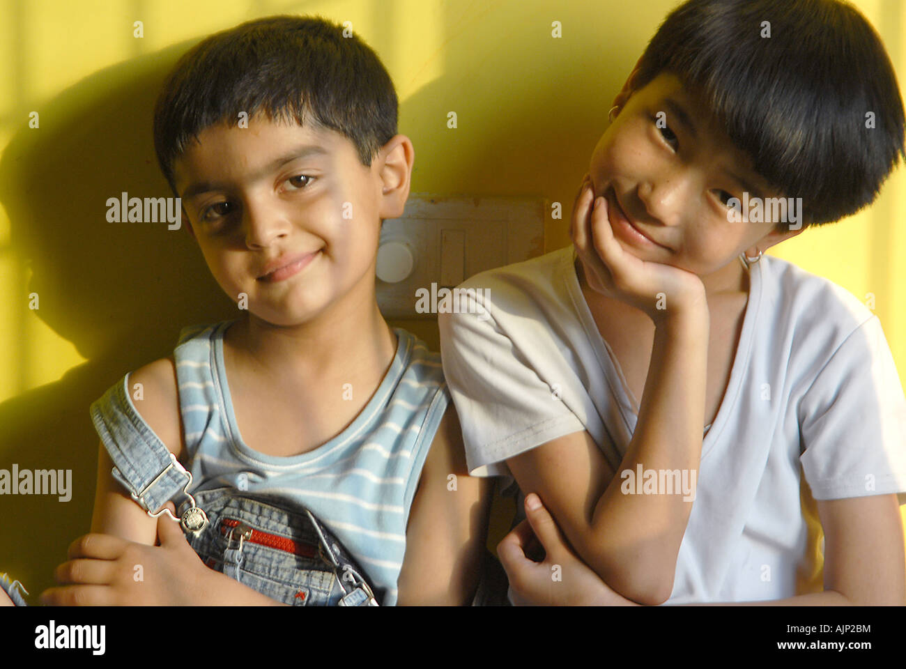 Portrait of two boys Stock Photo - Alamy