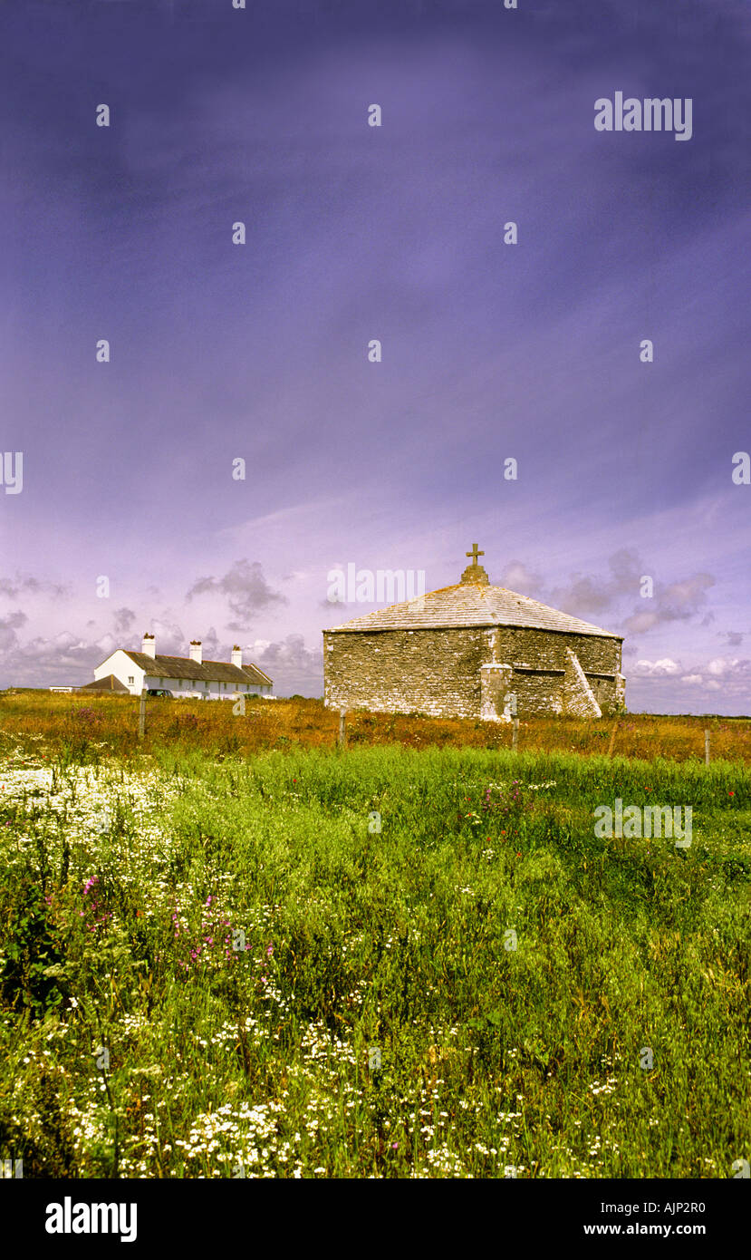 St Adhelm's Chapel and the old coastguard cottages St Adhelm's Head ...