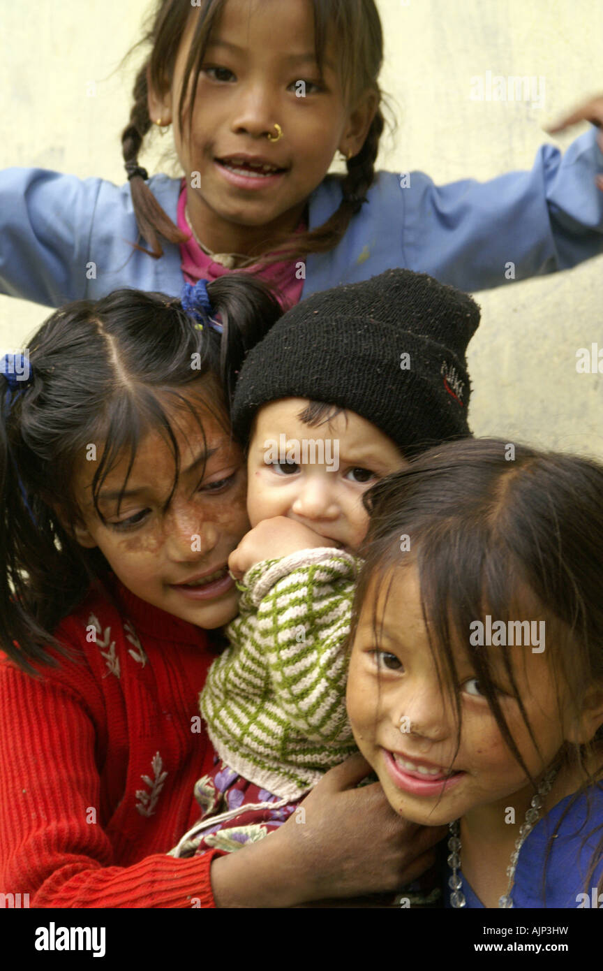 Group of indian children making funny faces happy smile Stock Photo - Alamy