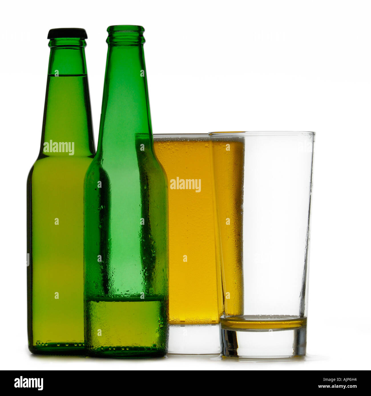 Empty glasses and drink bottles Cut Out Stock Images & Pictures - Alamy