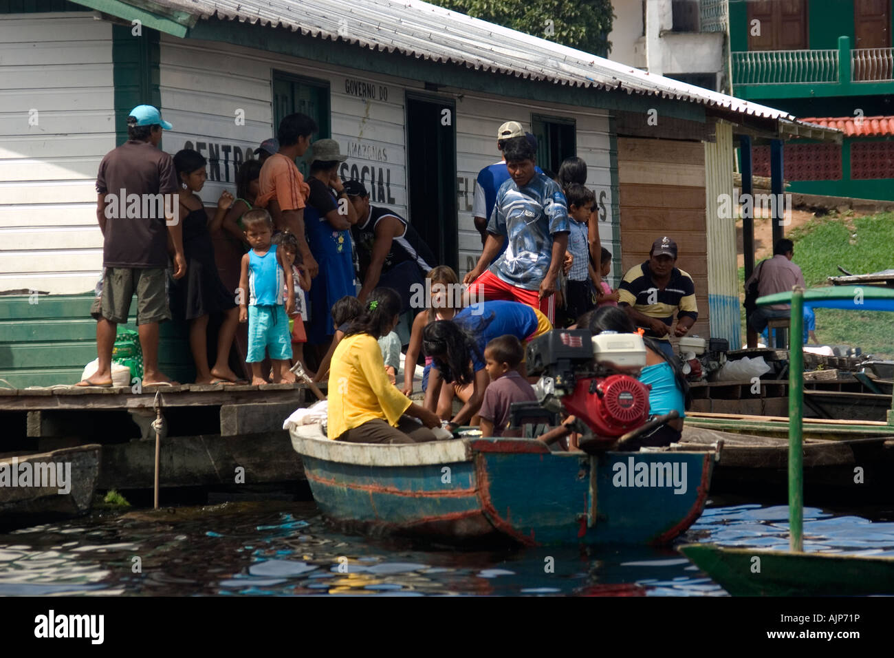 Boat with commuters Tefe Amazonas Brazil Stock Photo - Alamy