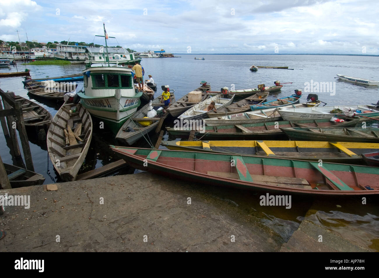 Boats on river side Tefe Amazonas Brazil Stock Photo - Alamy