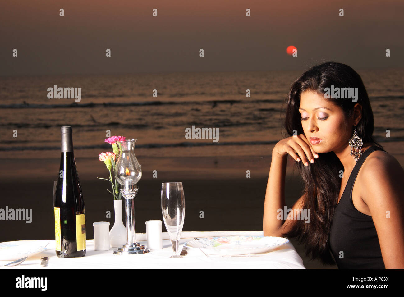 Woman waiting for her partner Stock Photo - Alamy
