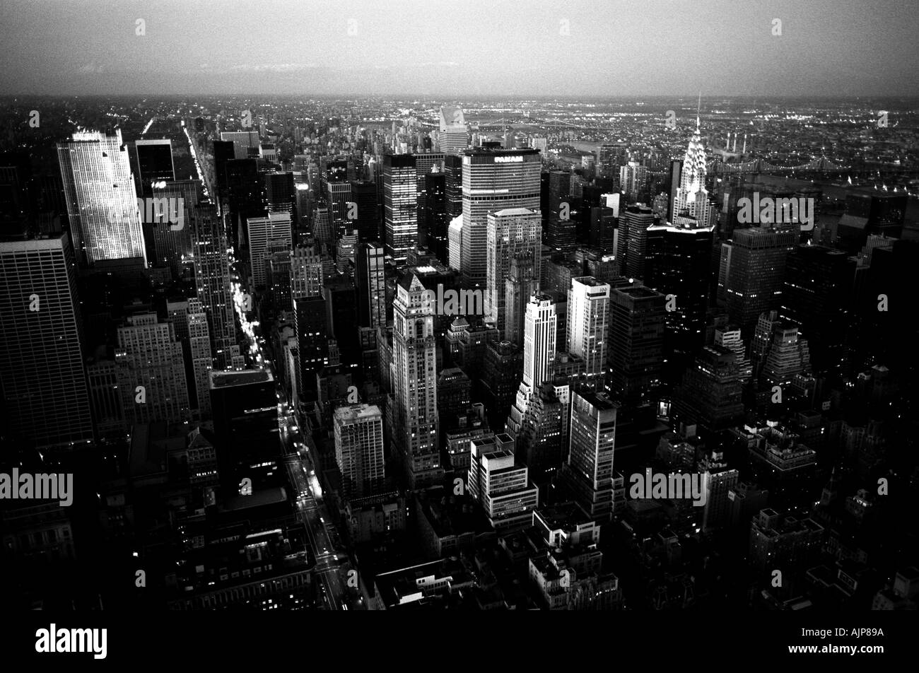 View of Manhattan New York from the Empire State Building USA Vintage ...
