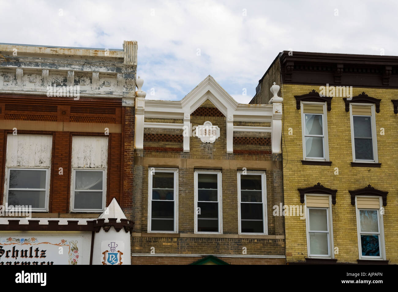 Old buildings, Town square Monroe Wisconsin USA Stock Photo - Alamy