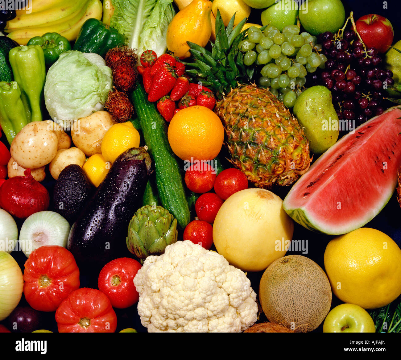 Mixed fruits and vegetables Stock Photo - Alamy