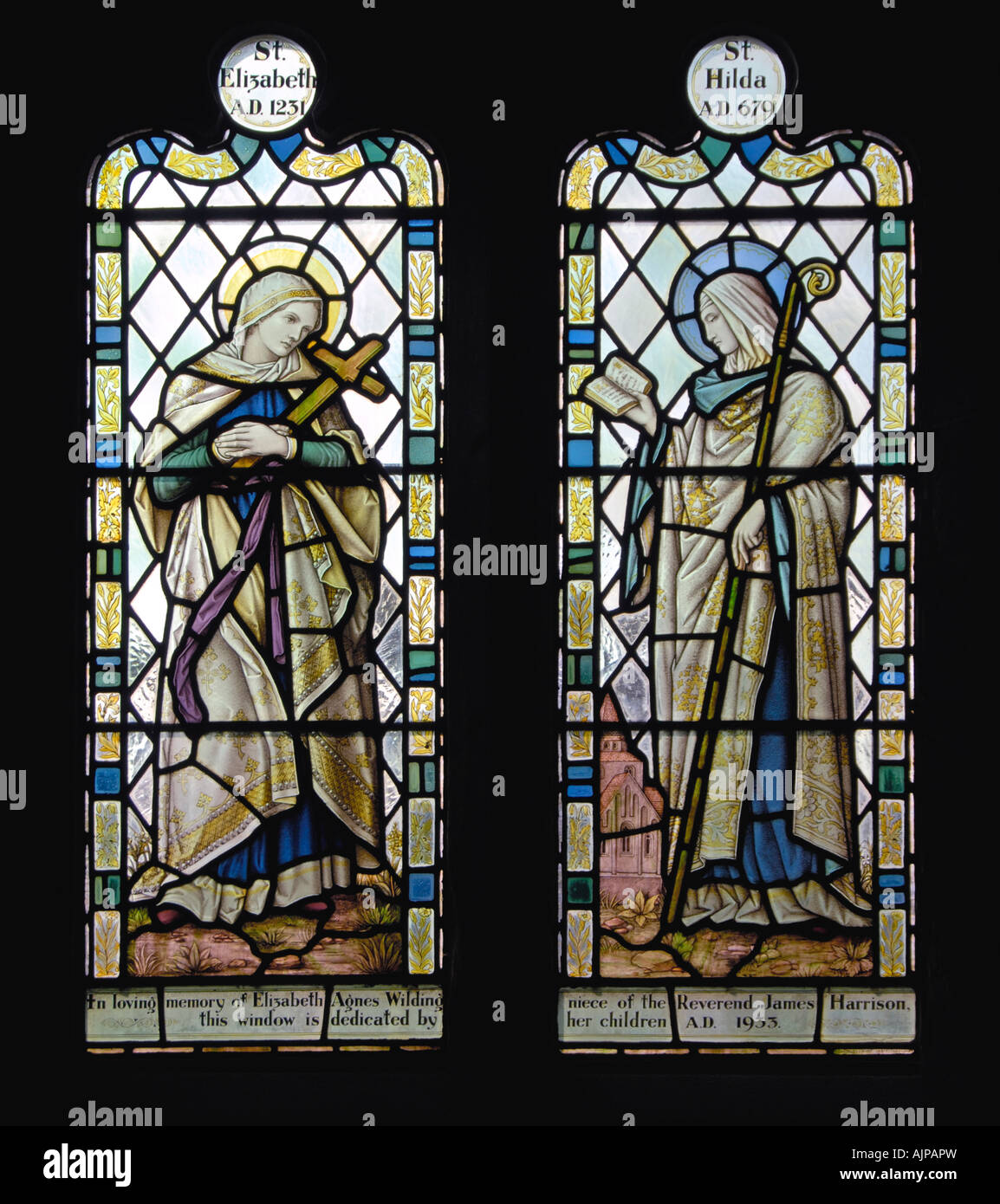 Saint Elizabeth and Saint Hilda window. Church of Saint Bartholomew ...