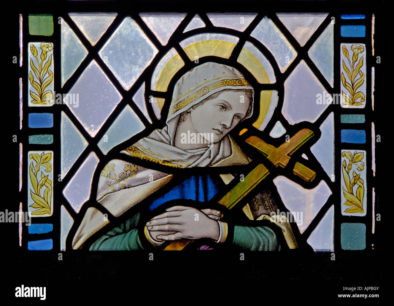 Saint Elizabeth window (detail). Church of Saint Bartholomew, Barbon ...