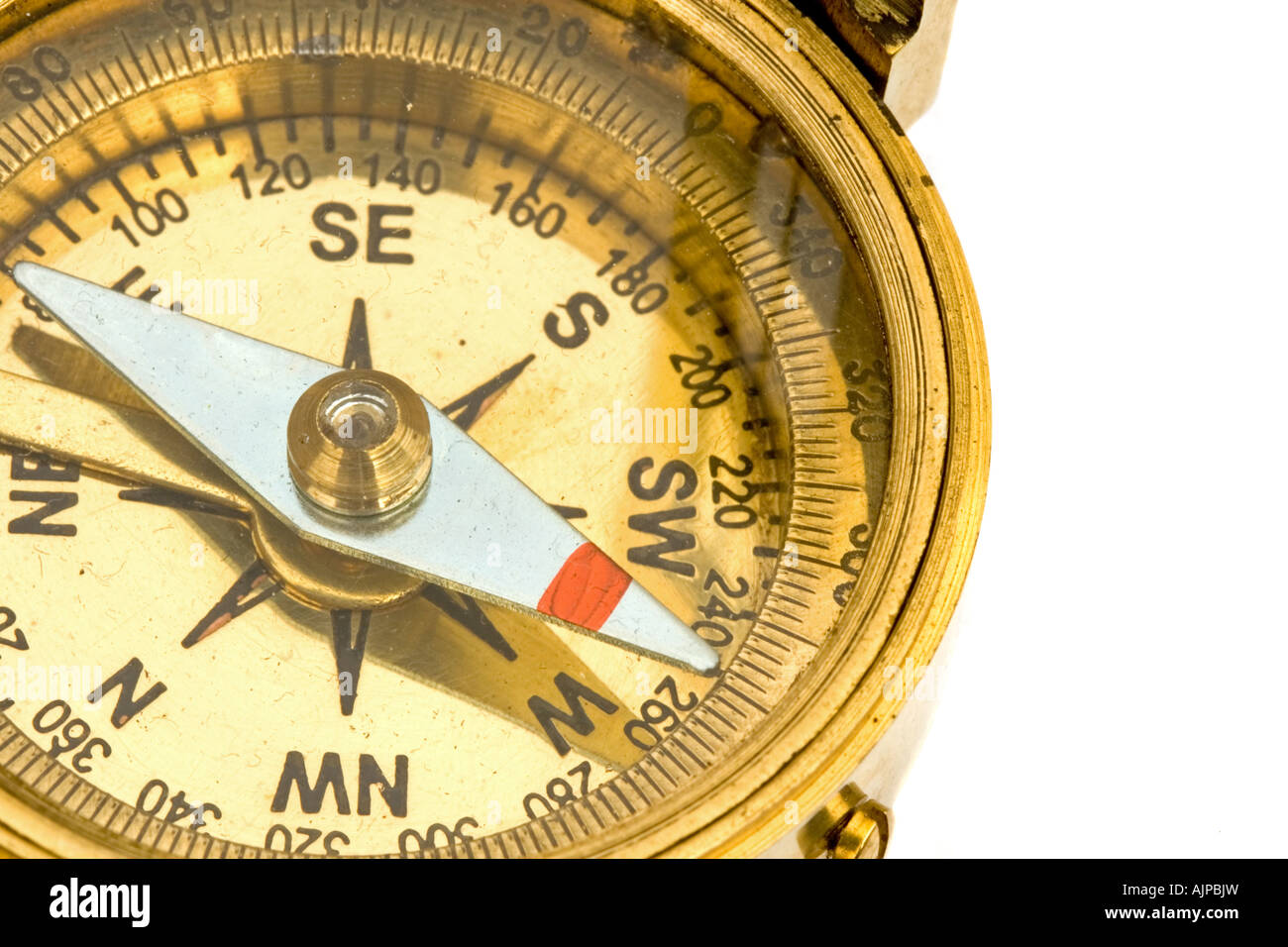 Antique compass used by explorers for finding directions and reading a ...