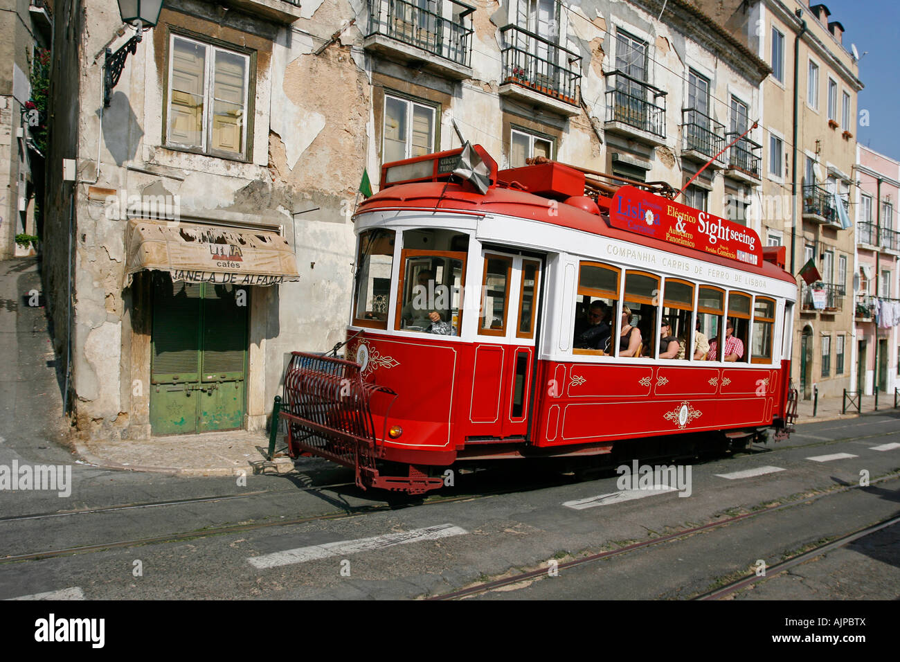 Sightseeing Tram Lisbon Portugal Europe Stock Photo - Alamy